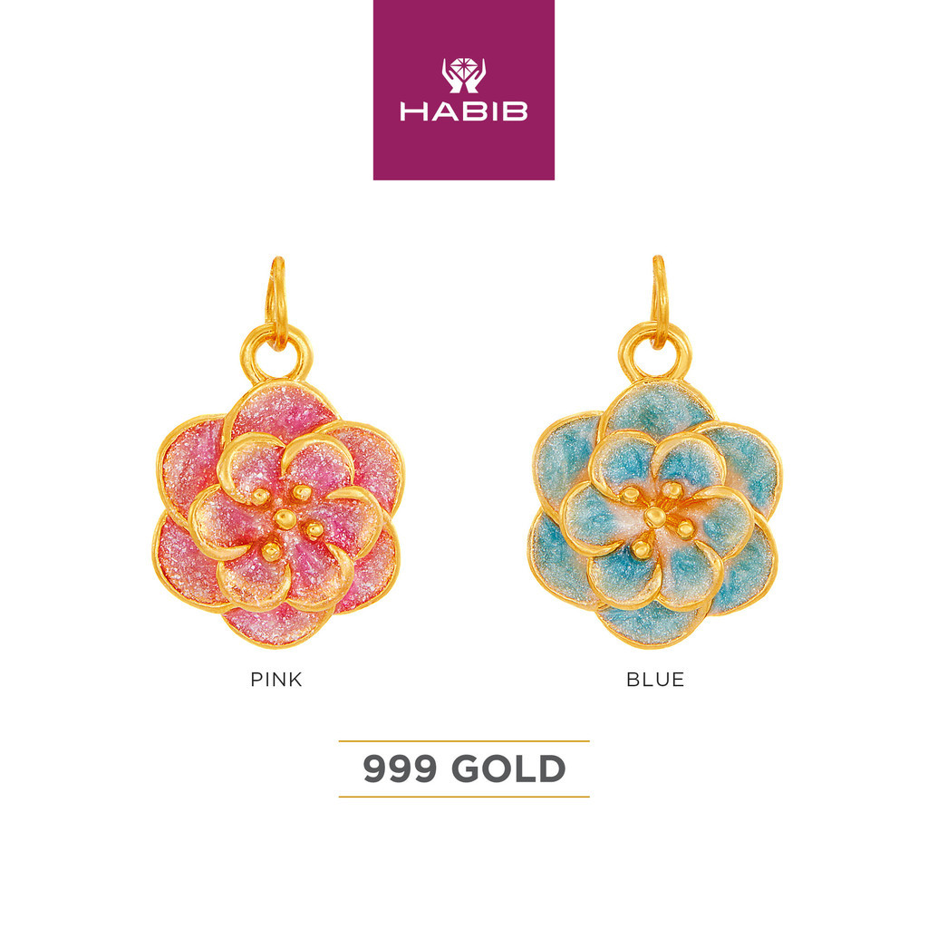 HABIB 999/24K Yellow Gold Pendant (Flower) 9GP011 | Shopee Malaysia
