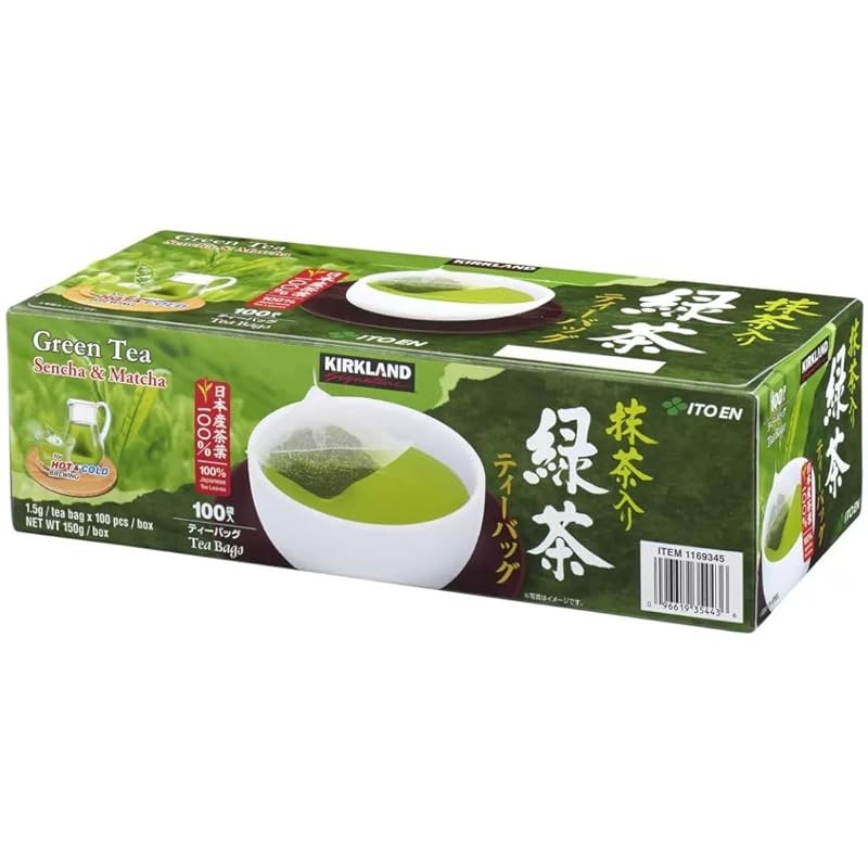 Kirkland Signature Green Tea with Matcha – 100 Tea Bags from Costco ...
