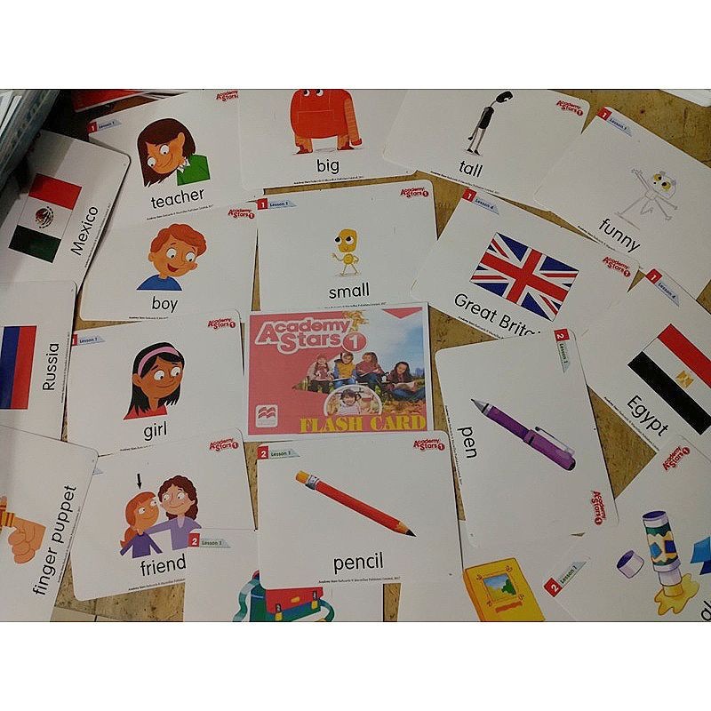 Flashcard Academy Stars STARTER, 1,2,3,4 (plastic laminated) | Shopee ...