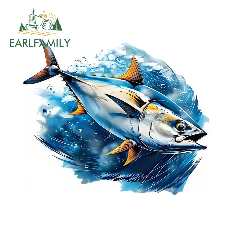 EARLFAMILY Dynamic Tuna Cartoon Car Stickers Caravan Windshield ...