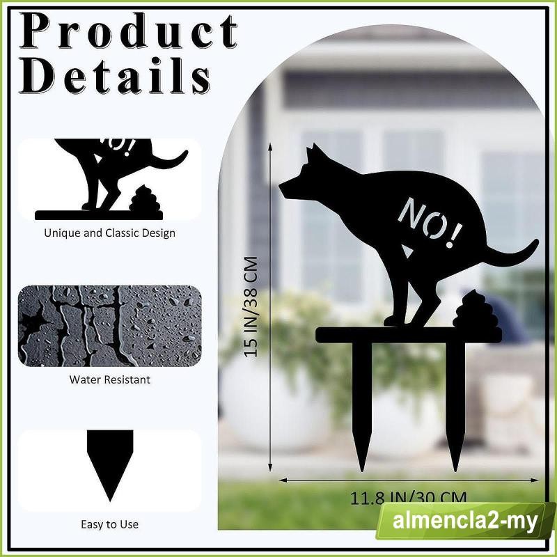 [AlmenclafdMY] No Pooping Yard Sign Weatherproof Easy to Install Yard ...