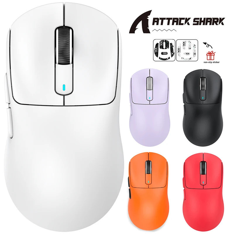 ATTACK SHARK X3 Wireless Bluetooth Mouse Lightweight PAW3395 26000dpi ...