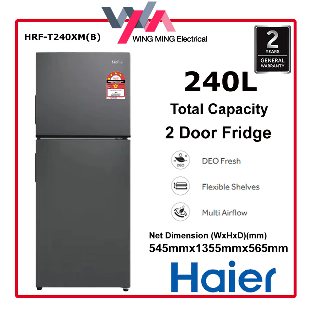 Haier 240L 2-Door Refrigerator / Fridge / Deo Fresh / Multi Air flow ...