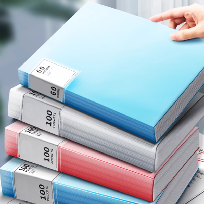 A4 Transparent Clear Display Book 20/30/60/100 Pocket File Folder Paper ...