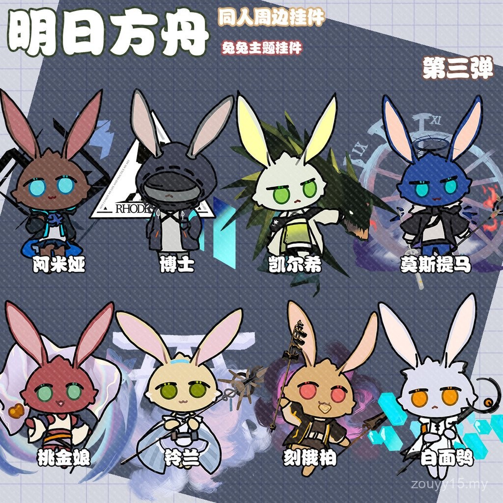 Arknights Bunny Fan Merchandise Rantai Kunci Akrilik Dr. Kelsey Amiya Lianlan Mos Tim Owl ...