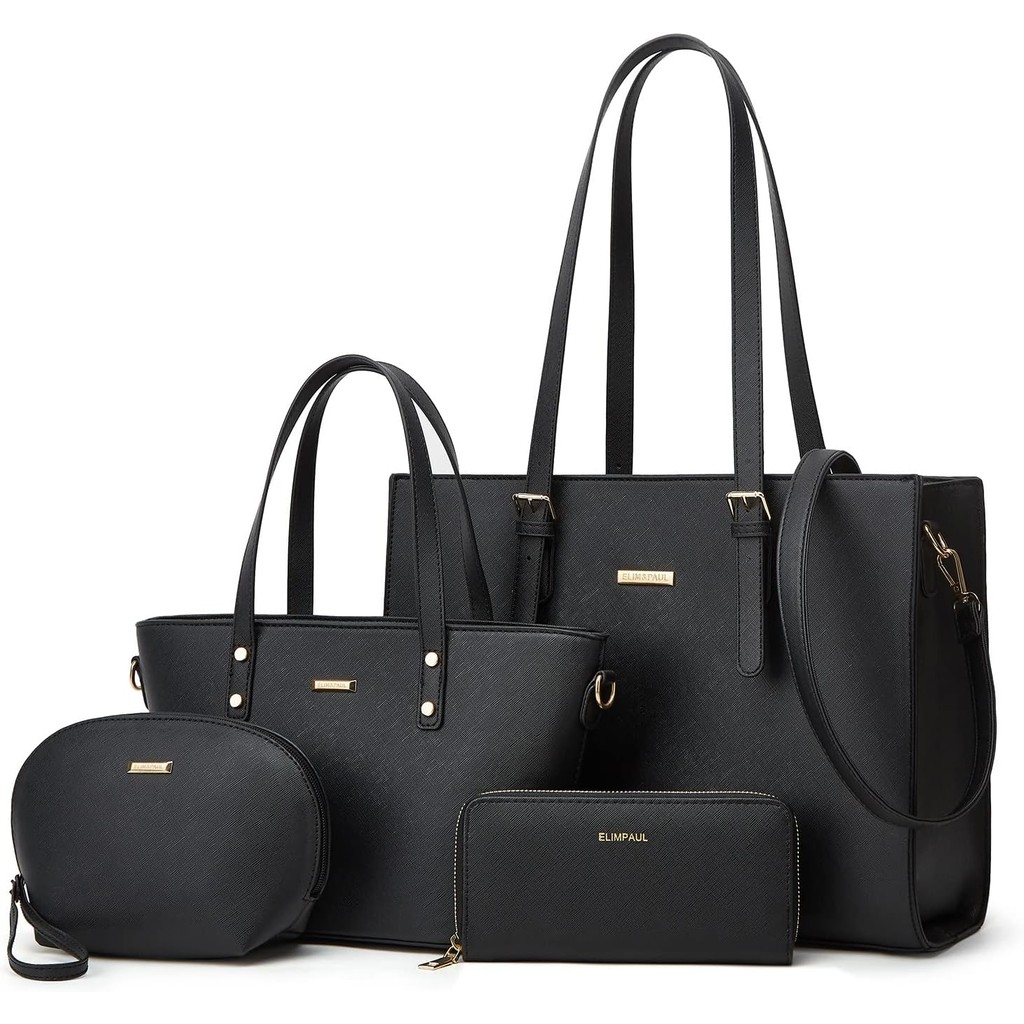 (Set 4 PCs) Handbag Women Laptop Tote bag 13 14 Inch Shoulder Bag ...