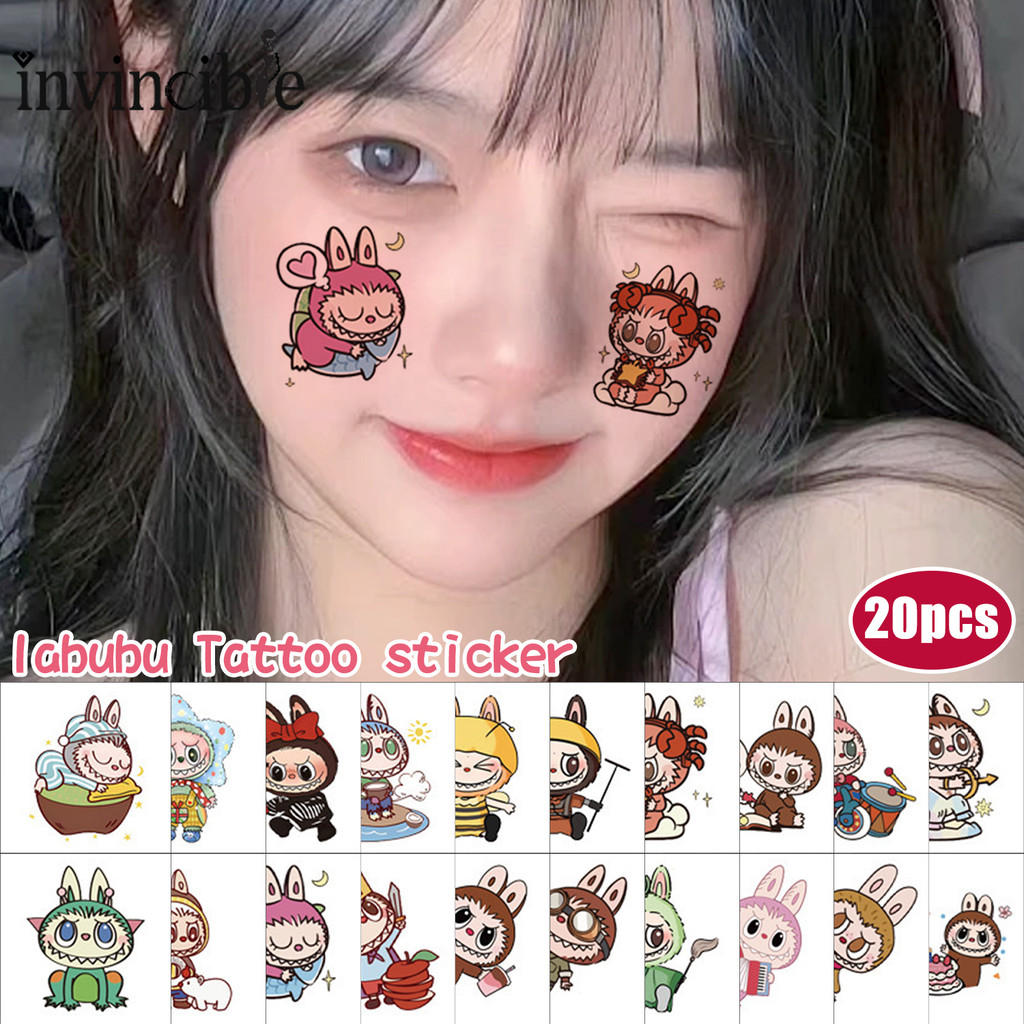 Labubu Cartoon Temporary Tattoo Stickers - Waterproof Disposable Cute ...