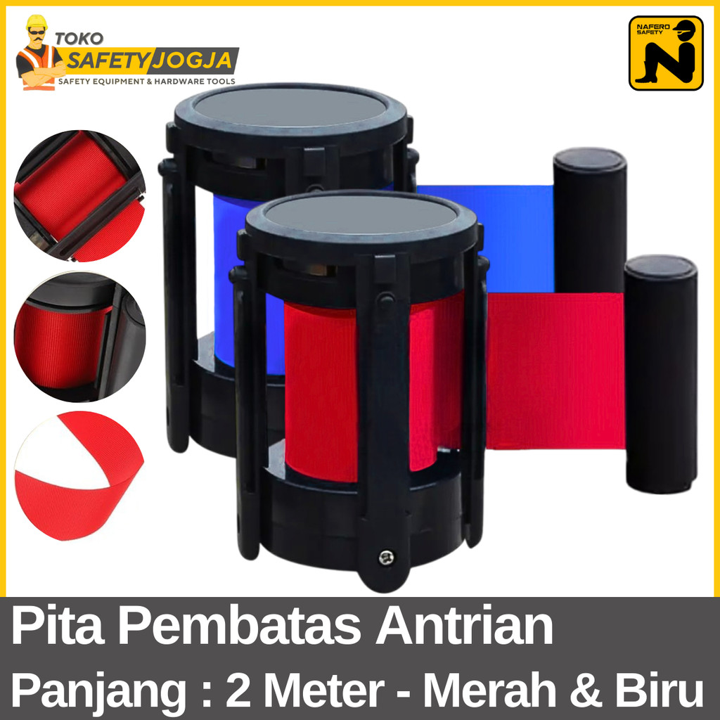 Queue Pole Head 2 METER Queue Barrier Rope Roll Ribbon Heads for Bank ...