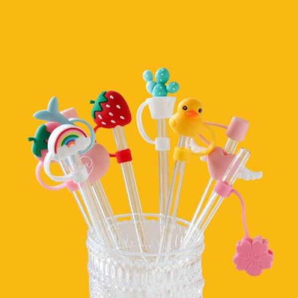 Sports outdoor 1 pcs Silicone Material Universal Glass Straw Plug ...