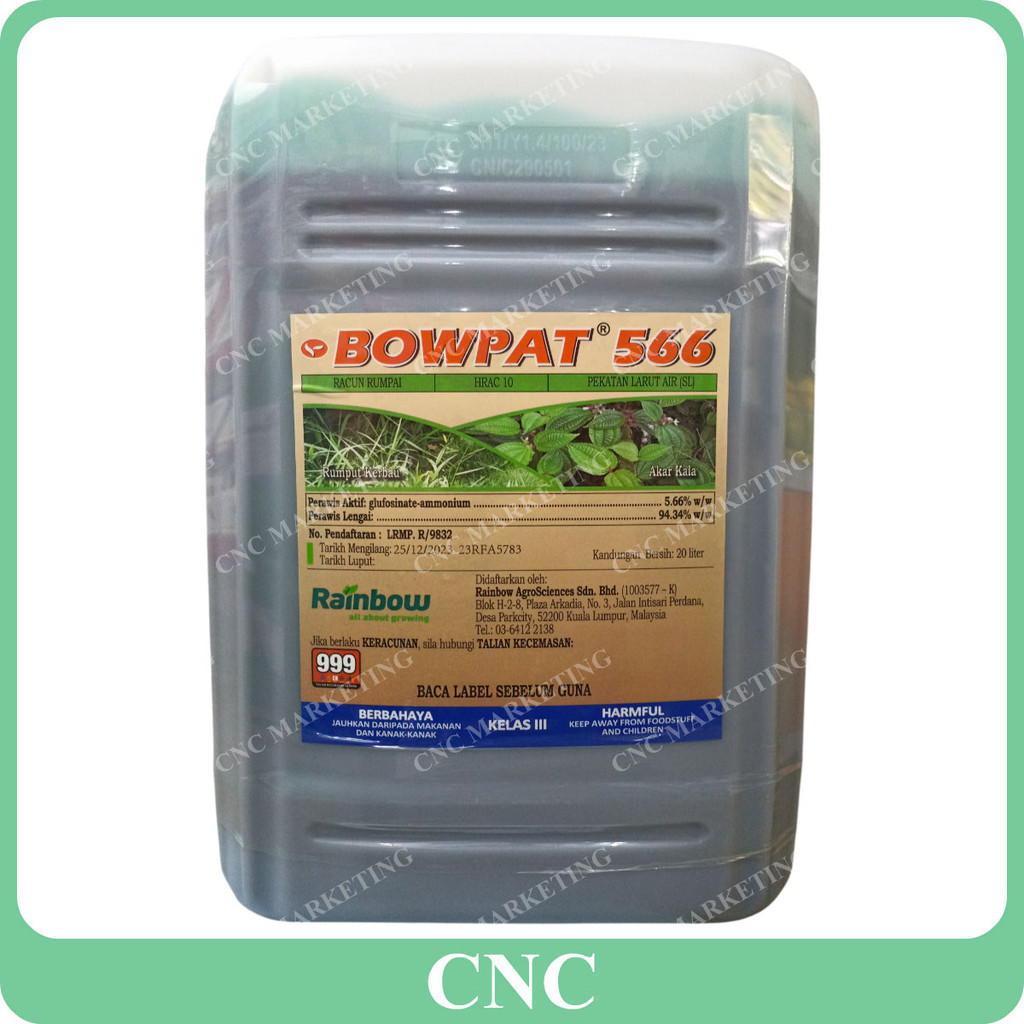 20L Bowpat 566 Rainbow Glufosinate-Ammonium 5.66% Racun Rumput Rumpai ...