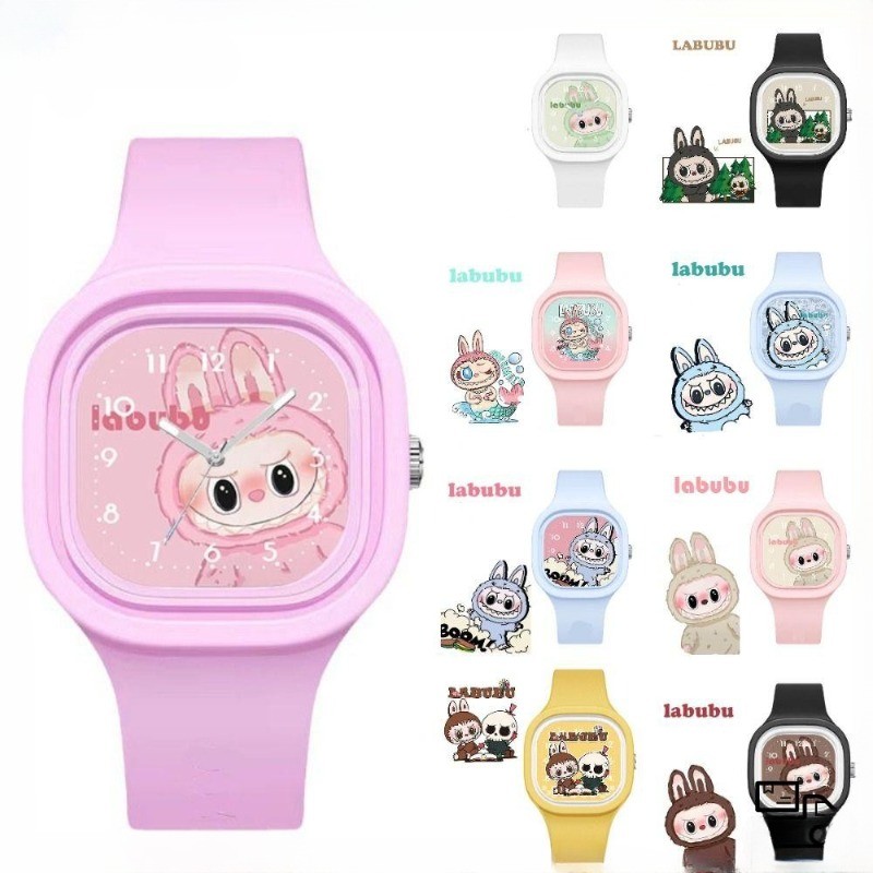 Creative and Cute Labubu Children's Watch Girl Cartoon Square High ...