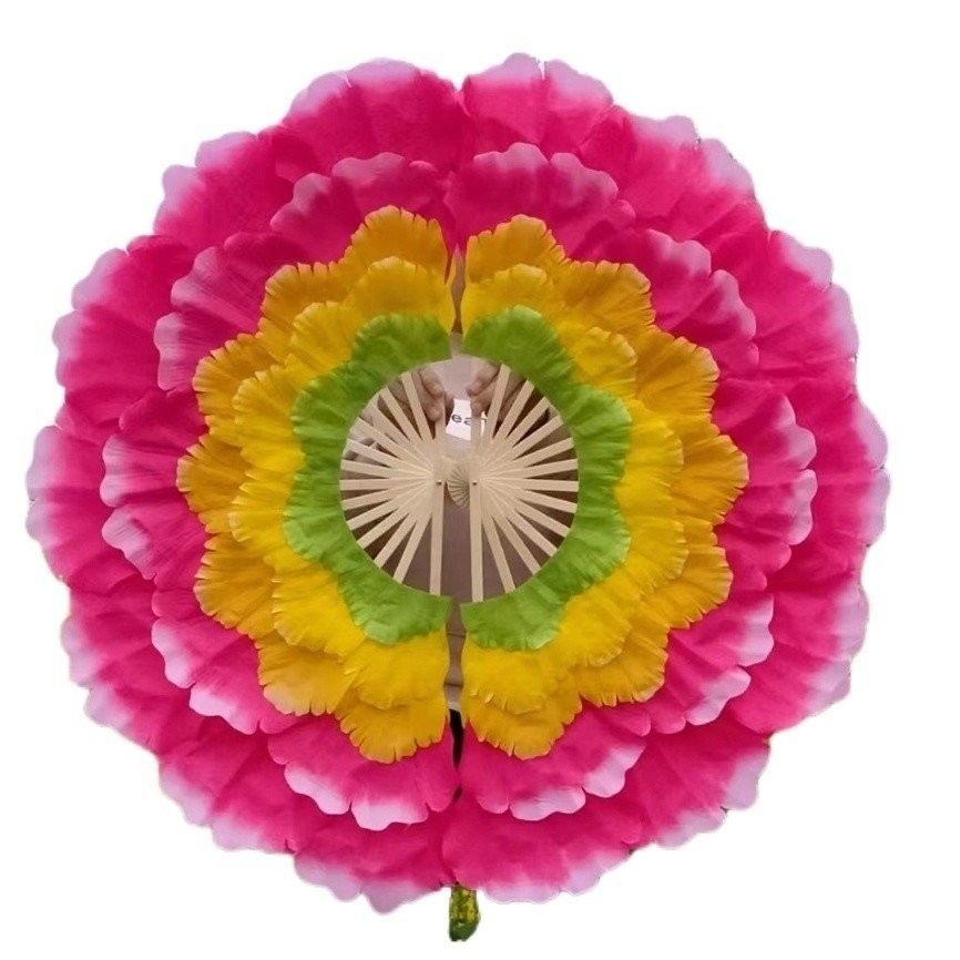 Rotating Fan Opening Dance Fan Adult Double-Sided Petal Sea Pie Fan Fan ...