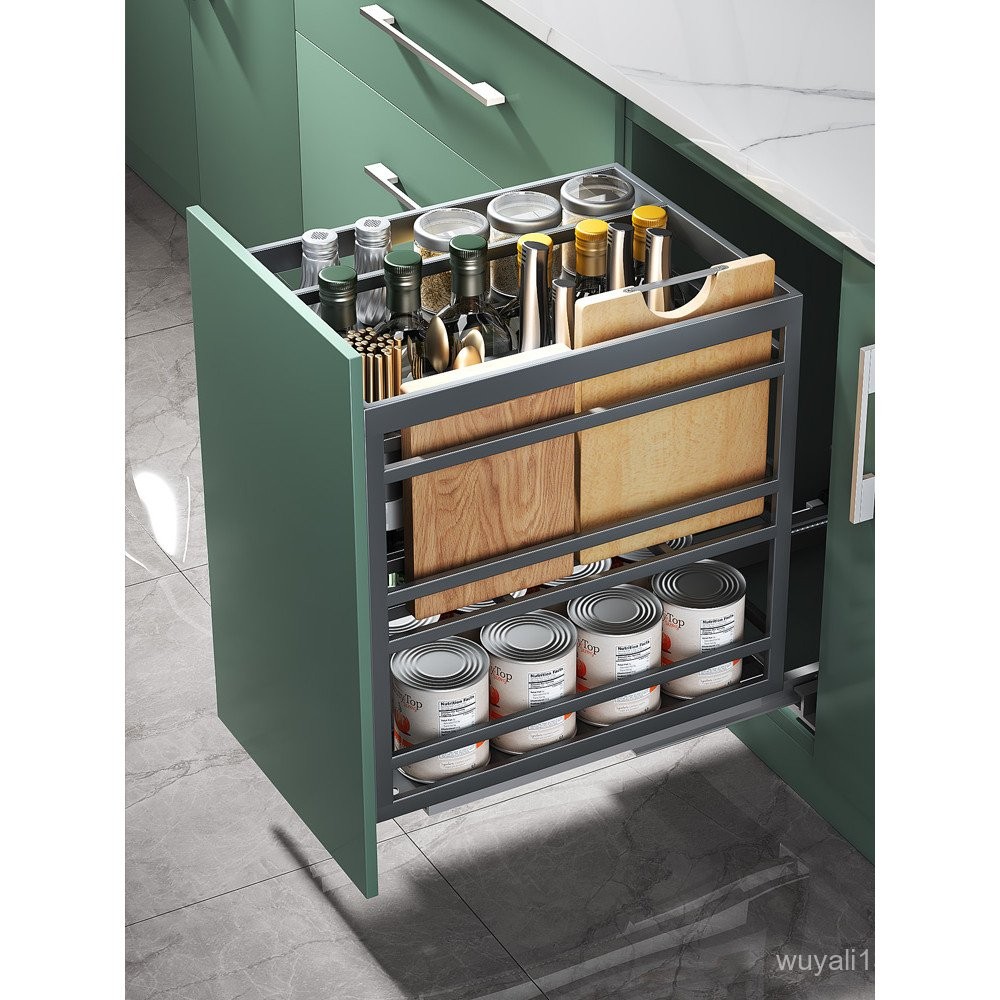 Layered Seasoning Stainless Steel Cabinet Kitchen Drawer Storage Rack ...