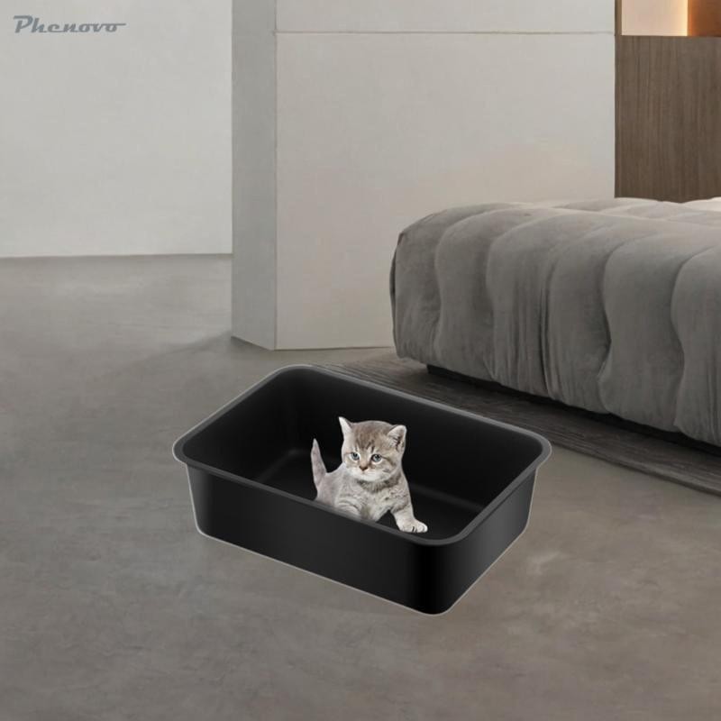 [Colaxi1ddMY] Open Top Cat Kitten Litter Pan Splashproof Large Cat Sand ...