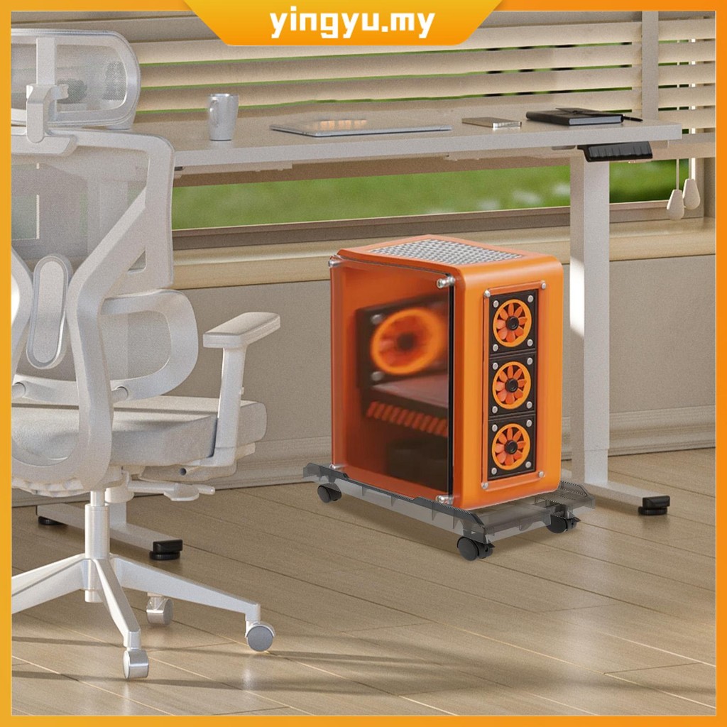 Computer Tower Stand Adjustable Hollow Mobile CPU Stand with 4 Rolling ...