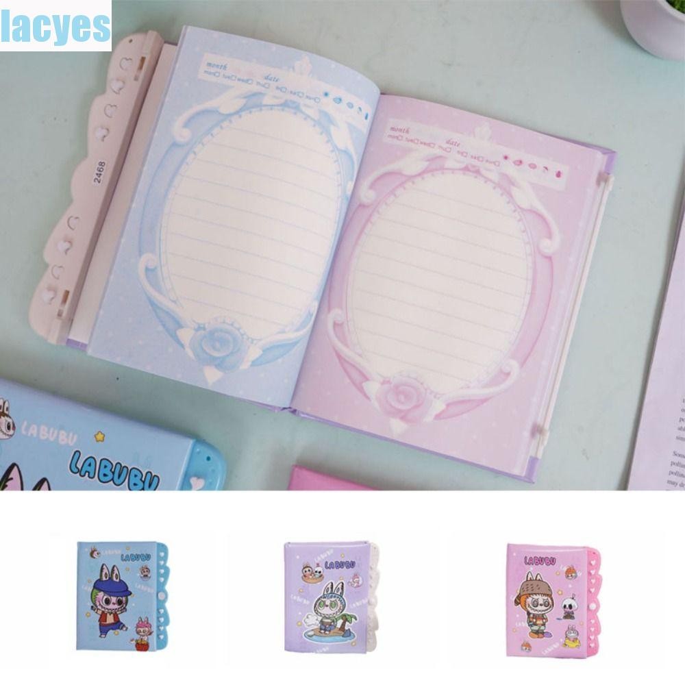 LACYES Labubu Diary Notepad, Color Page Cartoon Labubu Mini Notebook ...