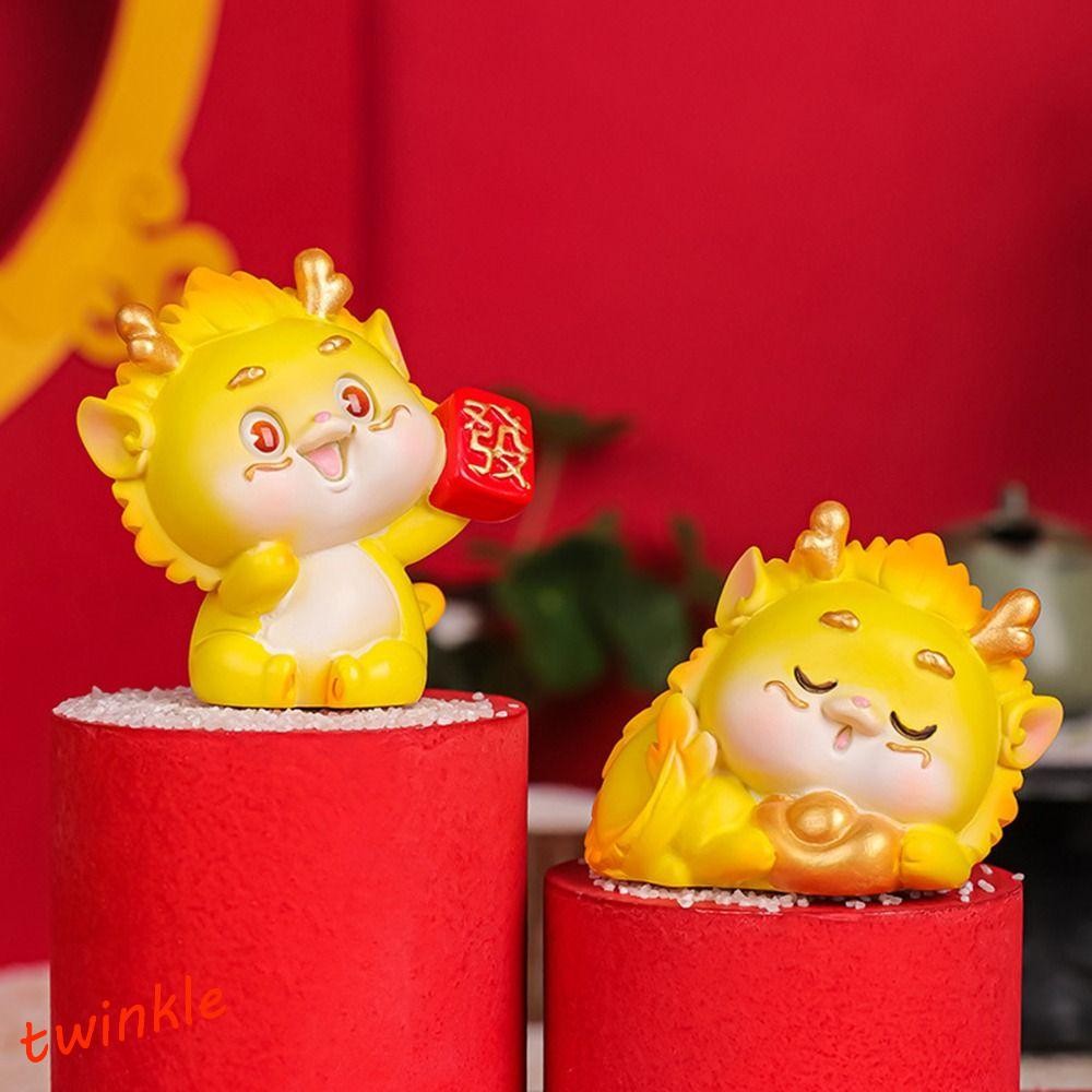 TWINKLE1 Little Golden Dragon, Cute Rich and Noble Dragon Sculpture ...
