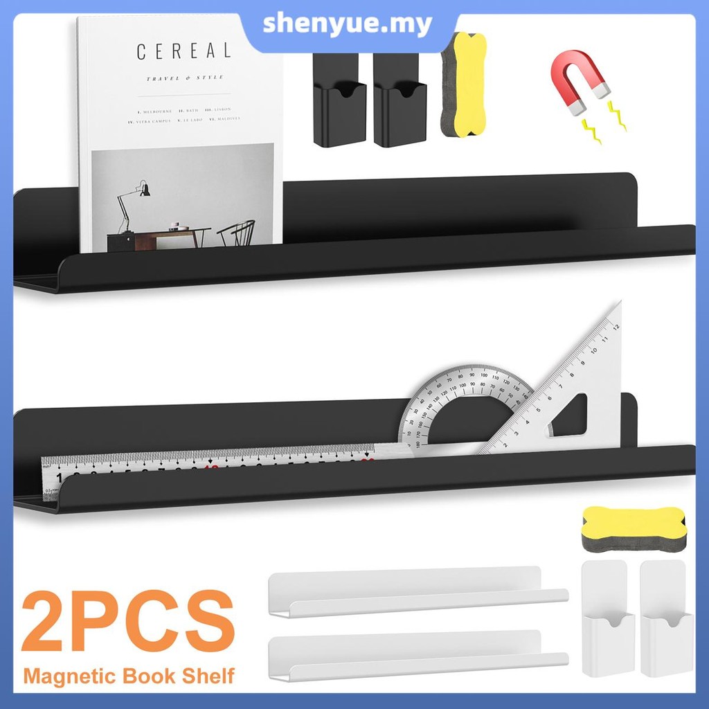 2Pcs Magnetic Book Shelf for Whiteboard Acrylic Magnetic Book Holder ...