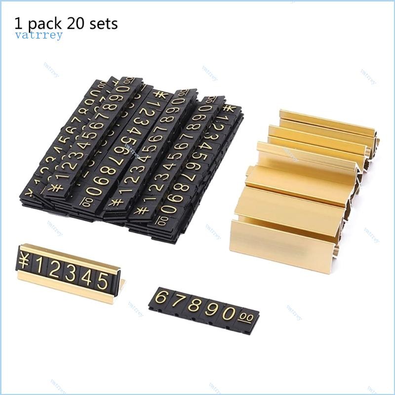 VA Gold Number Price Tag Signs 20Sets Arabic Numerals Together Price ...