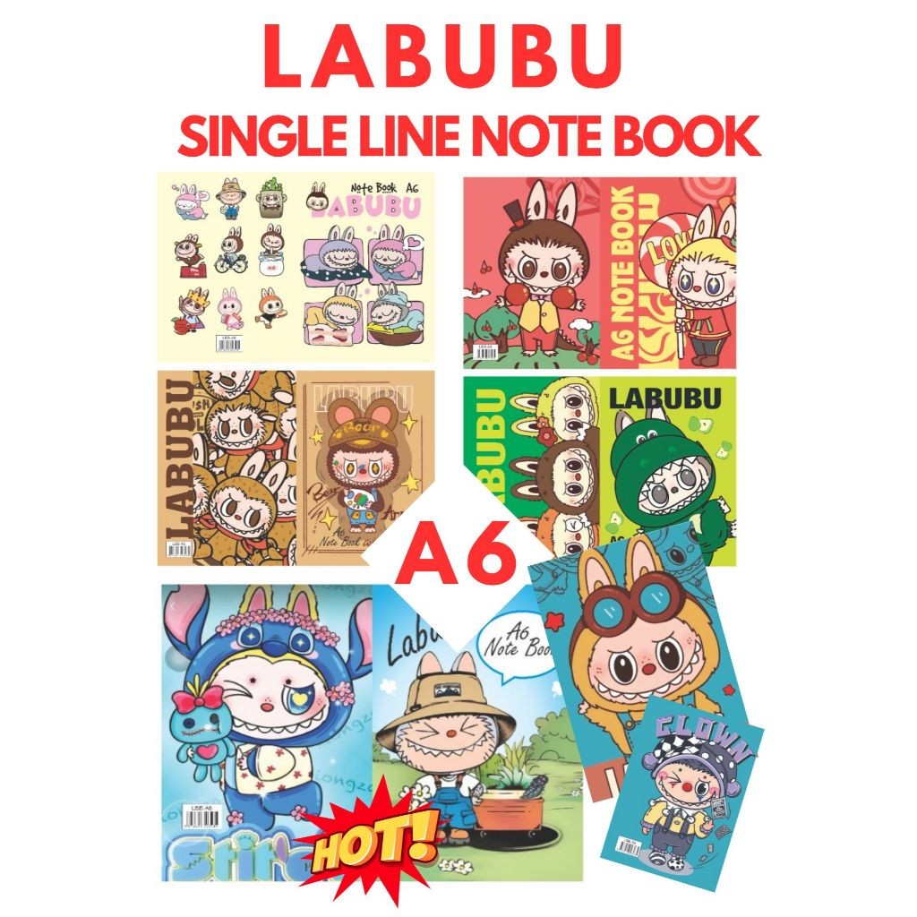 LABUBU A6 Single Line Note Book Cartoon (Random Design) LBB-A6 | Shopee ...