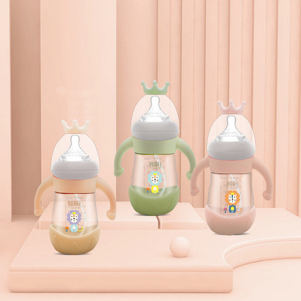 botol susu baby botol susu wide neck botol susu anakku Pemegang silikon, botol bayi kaca berlian ...