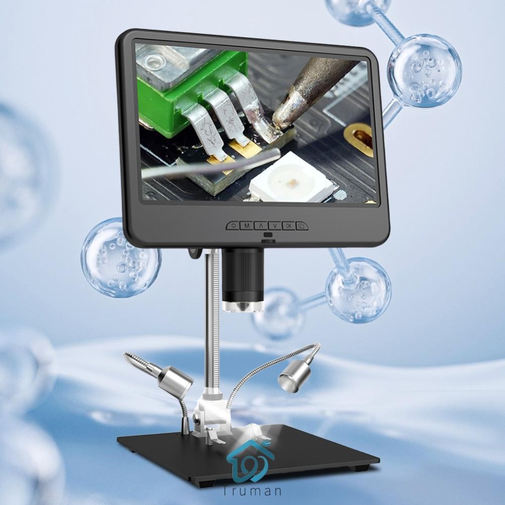 260 X Digital Microscope Zoom Microscope 10.1inch LCD Screen Soldering ...