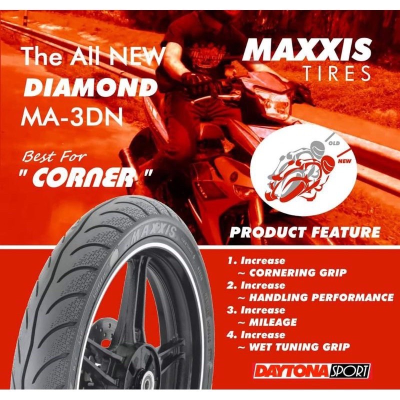 TAYAR TIRES MAXXIS DIAMOND BUNGA 3D-NEW TUBELESS 60/80-17 70/80-17 70/ ...