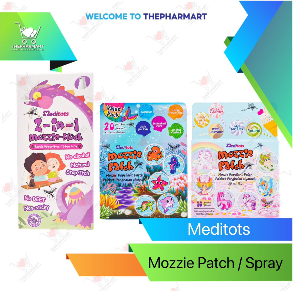 Meditots Mozzie Patch (10's / 20's) Meditots 2-in-1 Mozzie Block Spray (60ML) Mosquito Repellent ...