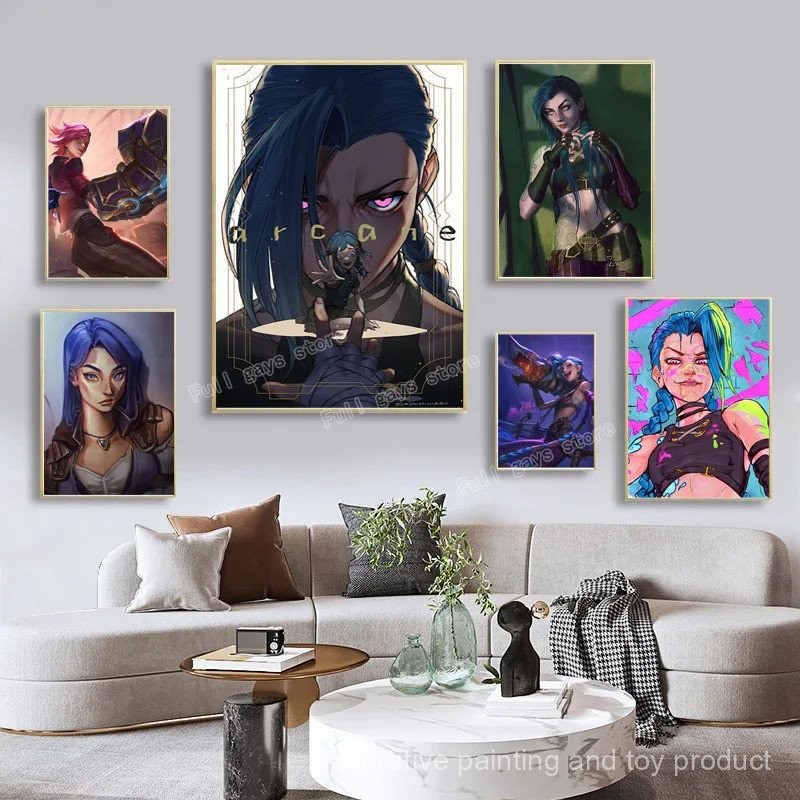 League of Legends Arcane Poster Season 2 Jinx Wall Decor Painting ...