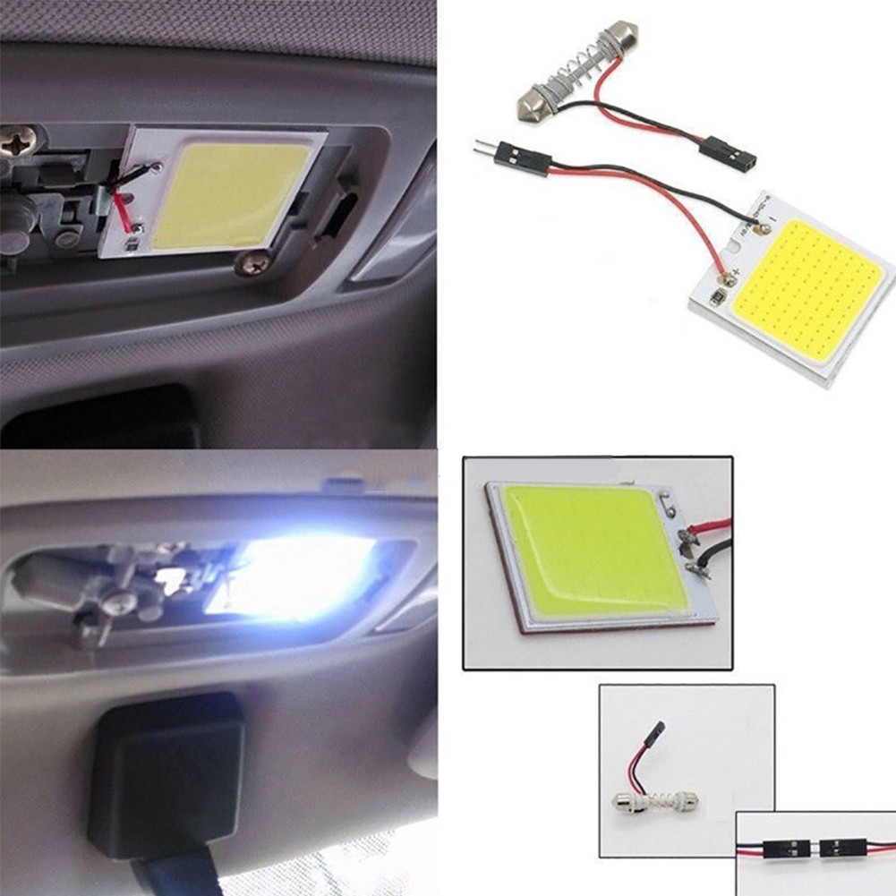 12V Car Interior Light Led COB Roof Universal Dome Lamp With T10 ...