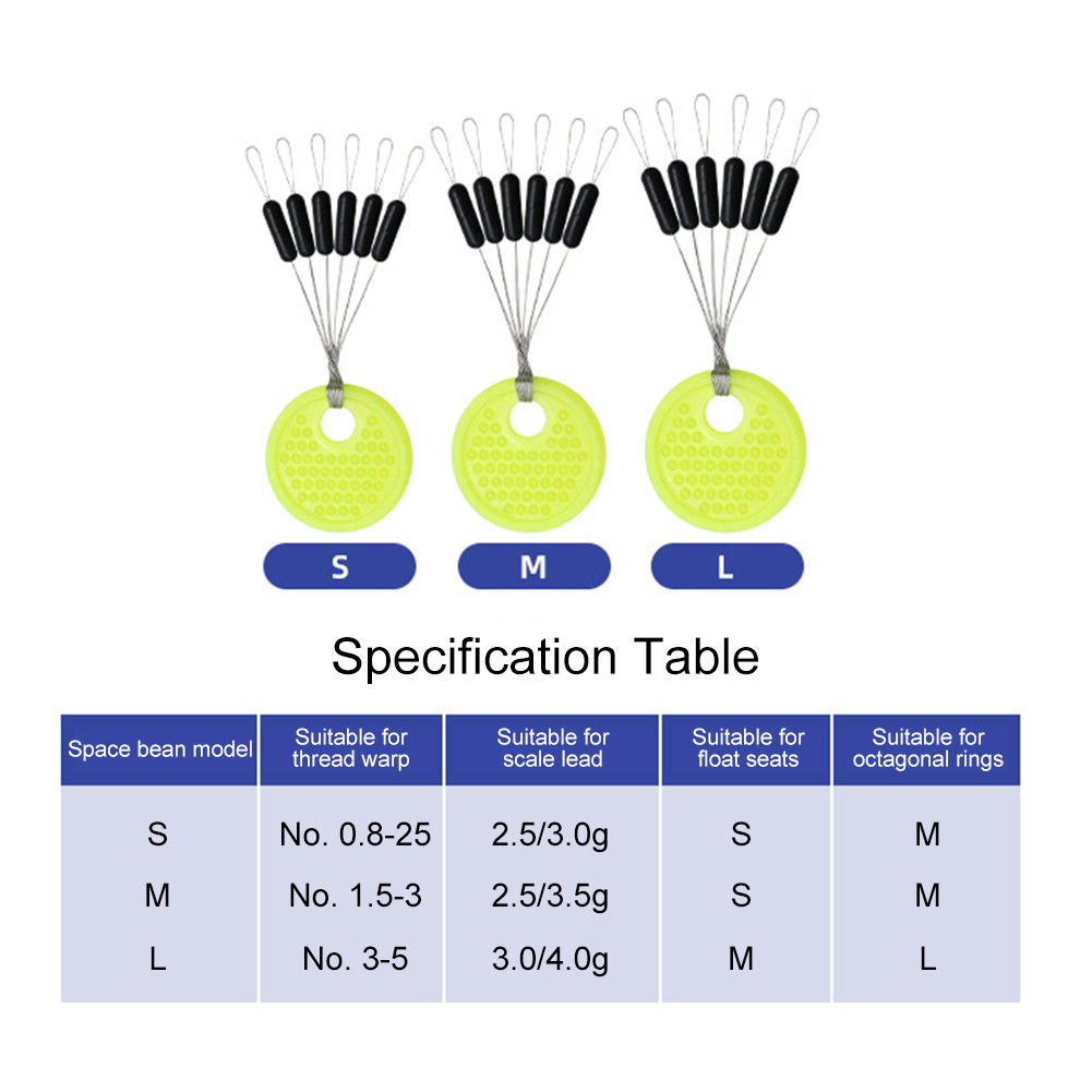 60pcs FISHING RUBBER FLOAT STOPS LINE SINKER SPACE BEAN HOT UK ...