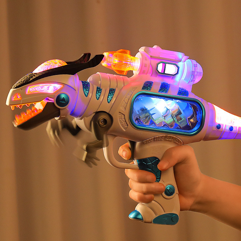 KIDS TOYS Dinosaur Vibration Flash Gun 3D Light Sound Battery Operated ...