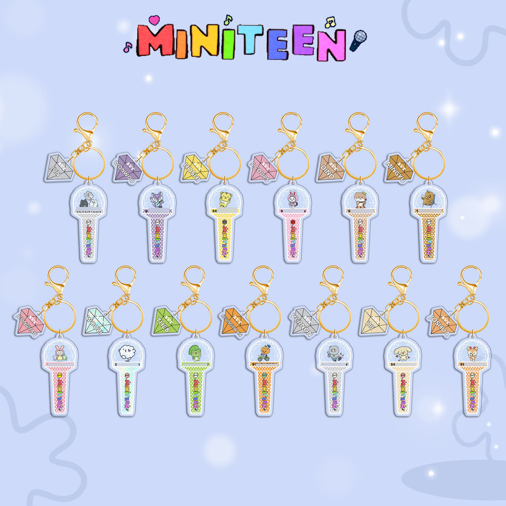 Kpop Idol Seventeen Acrylic Keychains Miniteen Lightstick Keyring ...