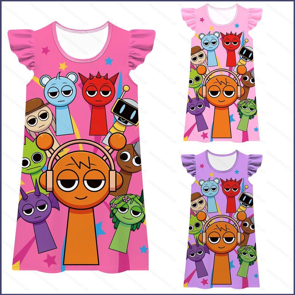 YE Incredibox Sprunki Plush cartoon cute dress cosplay colth for kids ...