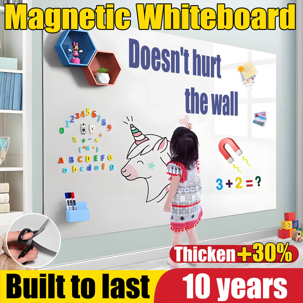 White Board Wall Magnetic Whiteboard Sticker Soft Self-Adhesive ...