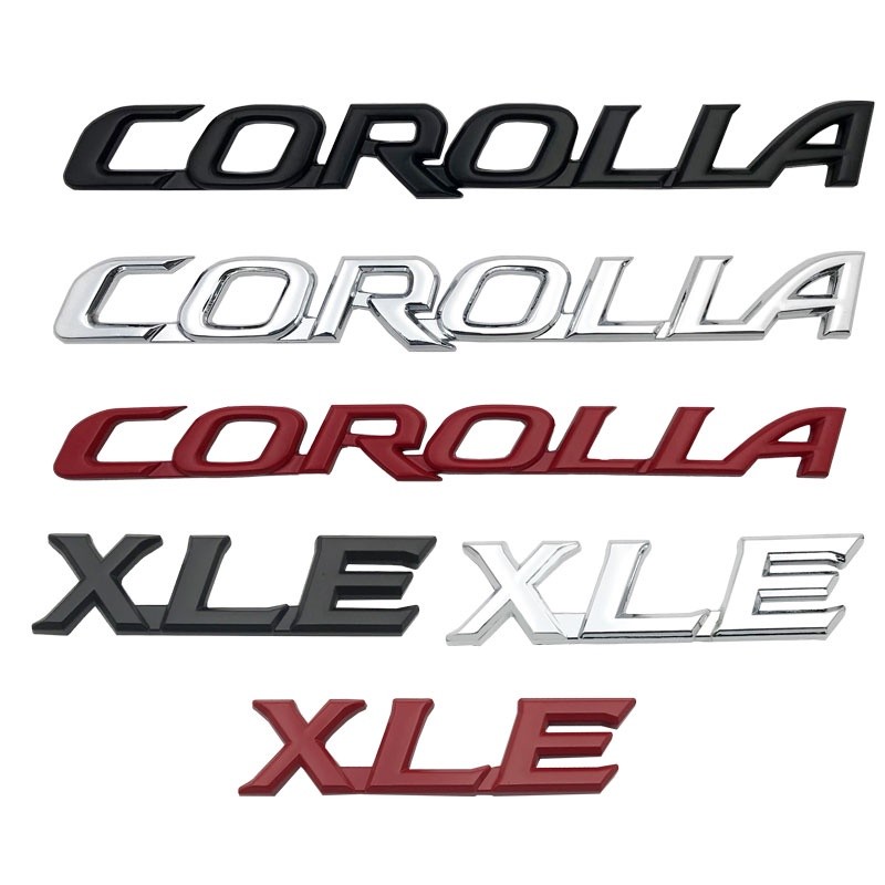 3D Metal Corolla XLE CAMRY Letter Logo Emblem Trunk Body Badge Sticker ...