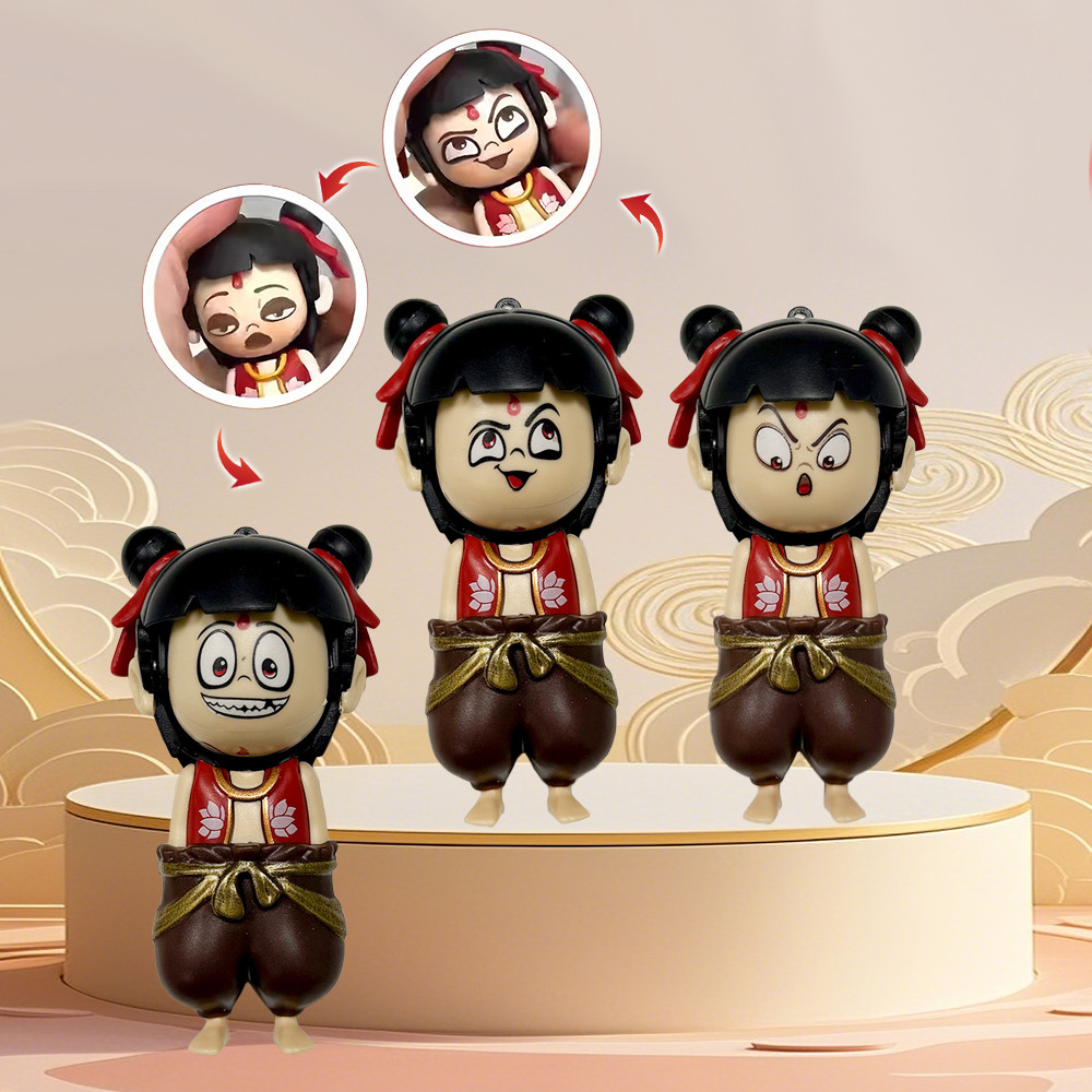 Bevavar Nezha Face Changing Doll Package Decoration Face-changing Toy ...