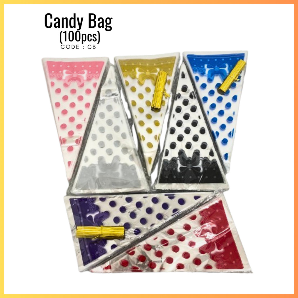 100pcs Candy Bag Goodies | Beg Gula | Beg Jajan kon Stationery | Shopee ...