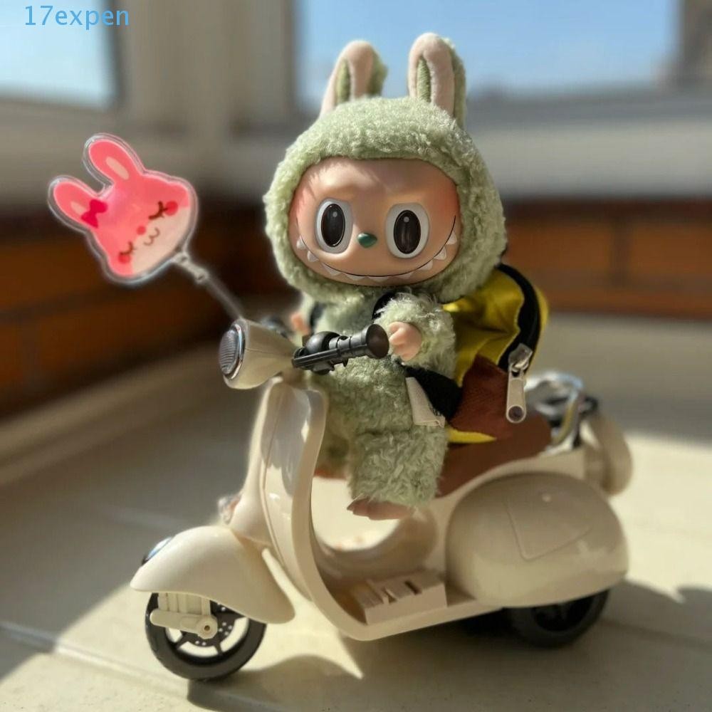 EXPEN Labubu Doll Toy, 360 Degree Rotating Movable Labubu Motorcycle ...