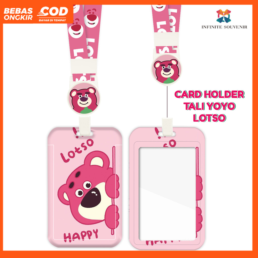 (N017) Lotso Yoyo Strap ID Card Holder / Lotso Yoyo Nametag / Yoyo Card Holder / Lotso ...