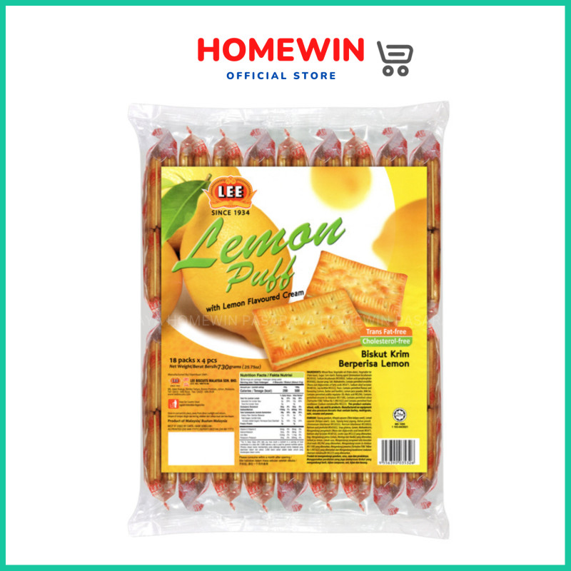 MYLee Biscuits Lemon Puff Cream (40.55g x 18 Packs) | Shopee Malaysia