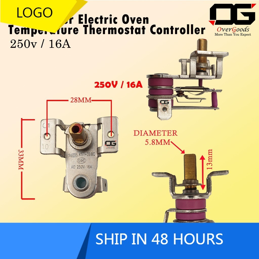 QSJ Oven Thermostat KST-98E 16A 250V Electric oven temperature controller Thermostat Temperature ...