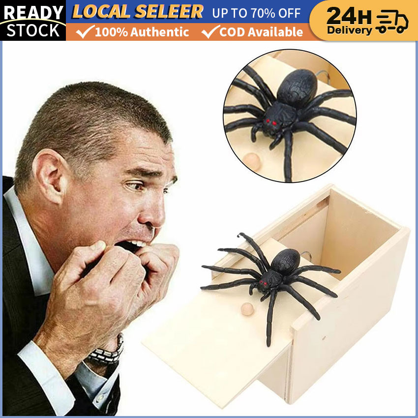 Realistic Prank Spider Box Wooden Box Startled Spoof People Toys Fake ...