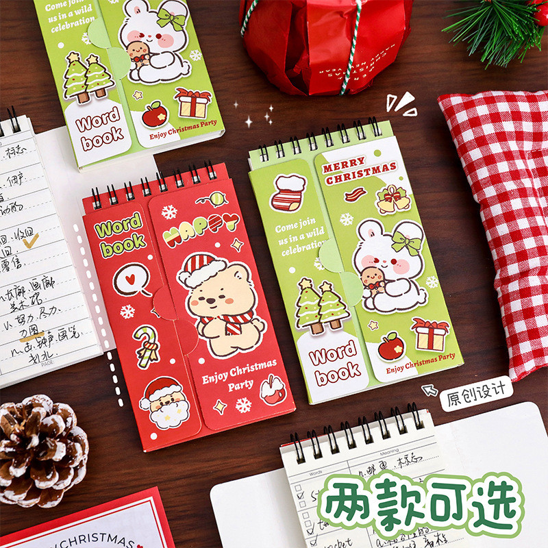 Cartoon Cartoon Christmas English Word Book Memorize Words Memory Book ...