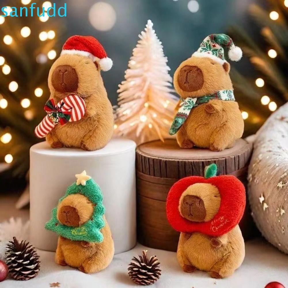 SANFUDD Christmas Capybara Plush Doll, Walking Stick Christmas Tree ...