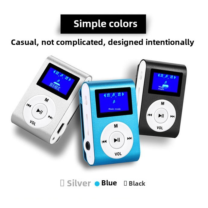 Mp3 Walkman Metal Clip with Screen Card MP3 Music Player Cute MP4 6SNB ...