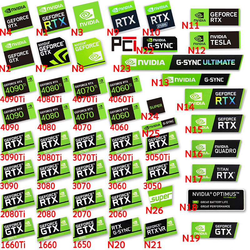 Rtx4090ti 4080 4070 3080 Desktop Sticker Laptop Graphics Card Label ...