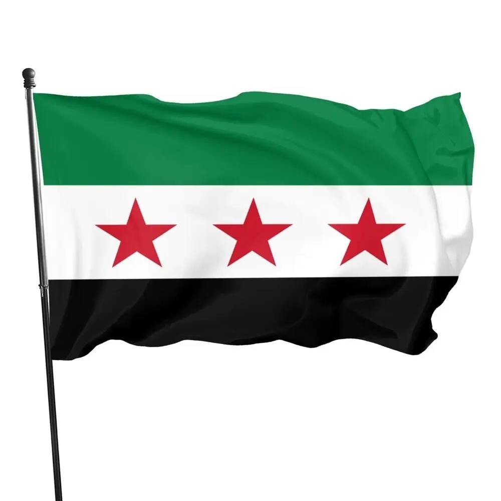 90*150cm Syria Fag The Syrian Arab Republic Syrian Three Star Flag ...