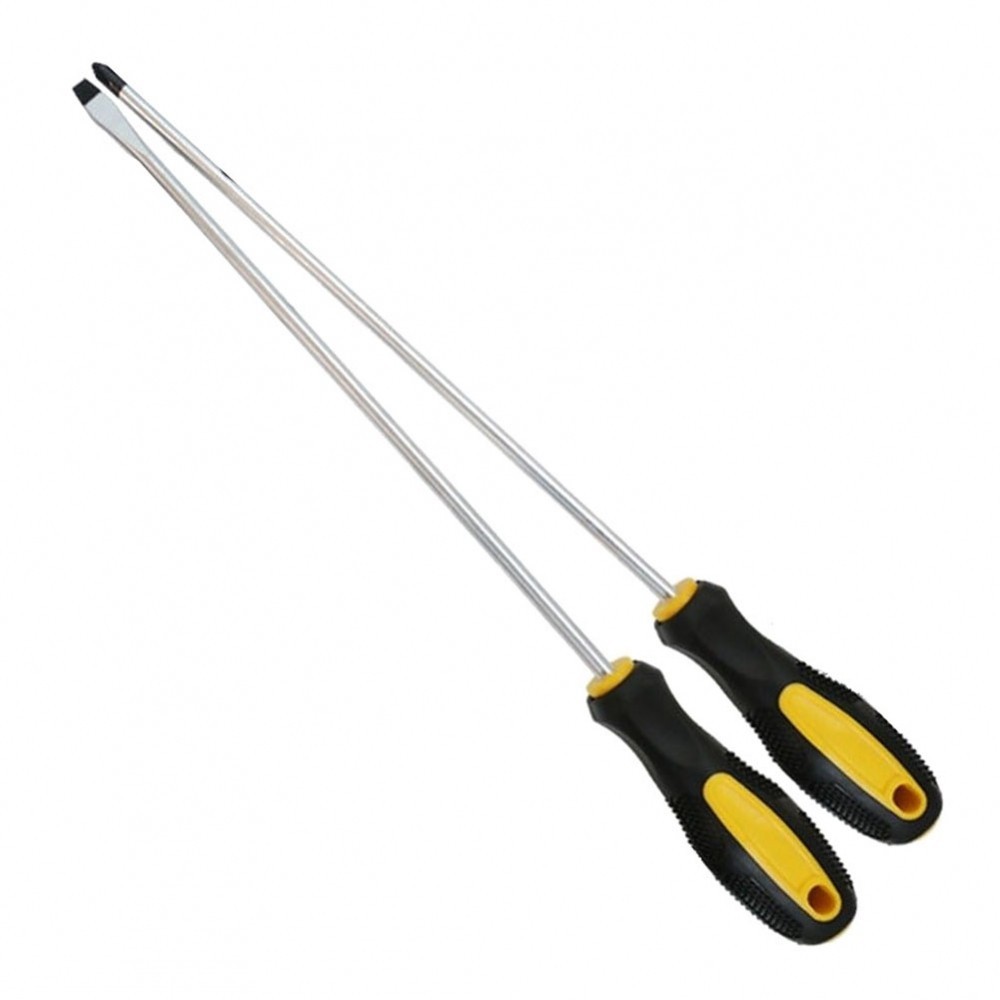 12 Inch-Long Slotted Cross Screwdriver Magnetic Screwdriver With Rubber ...