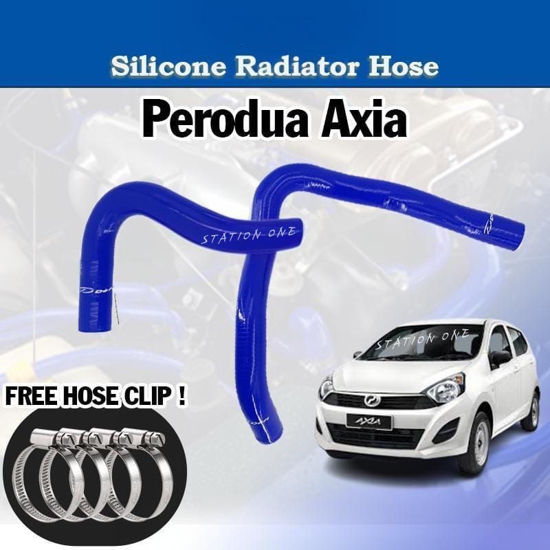 Perodua Axia Blue Silicone Radiator Hose Set (Top & Bottom) | Shopee ...